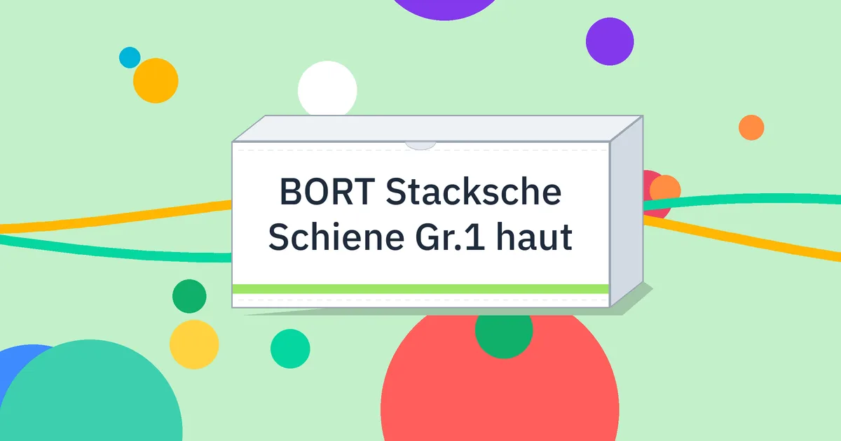Symbolbild: Packung mit der Aufschrift BORT Stacksche Schiene Gr.1 haut (PZN 02802181) – Verfügbarkeit und Bezug in Apotheken in Frankfurt am Main