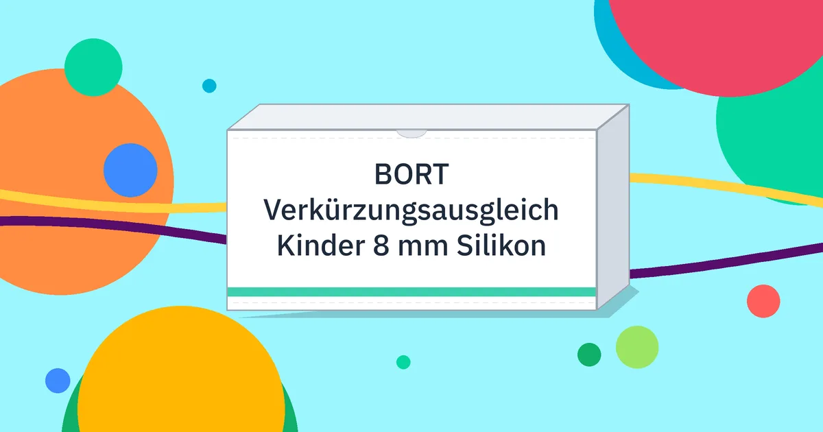 Symbolbild: Packung mit der Aufschrift BORT Verkürzungsausgleich Kinder 8 mm Silikon (PZN 01930882) – Verfügbarkeit und Bezug in Apotheken in Frankfurt am Main
