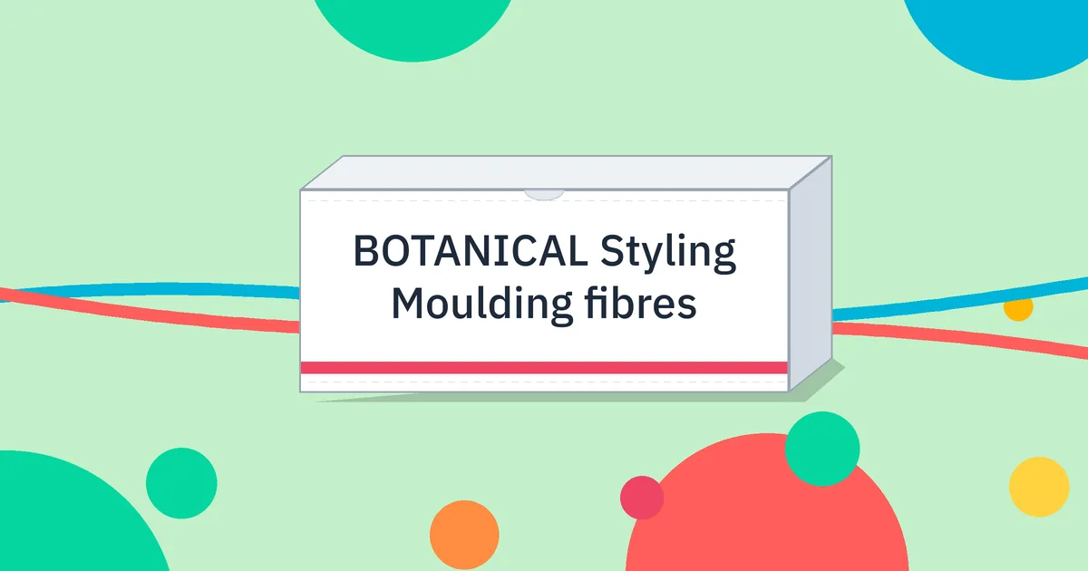 Symbolbild: Packung mit der Aufschrift BOTANICAL Styling Moulding fibres (PZN 09935755) – Verfügbarkeit und Bezug in Apotheken in Frankfurt am Main
