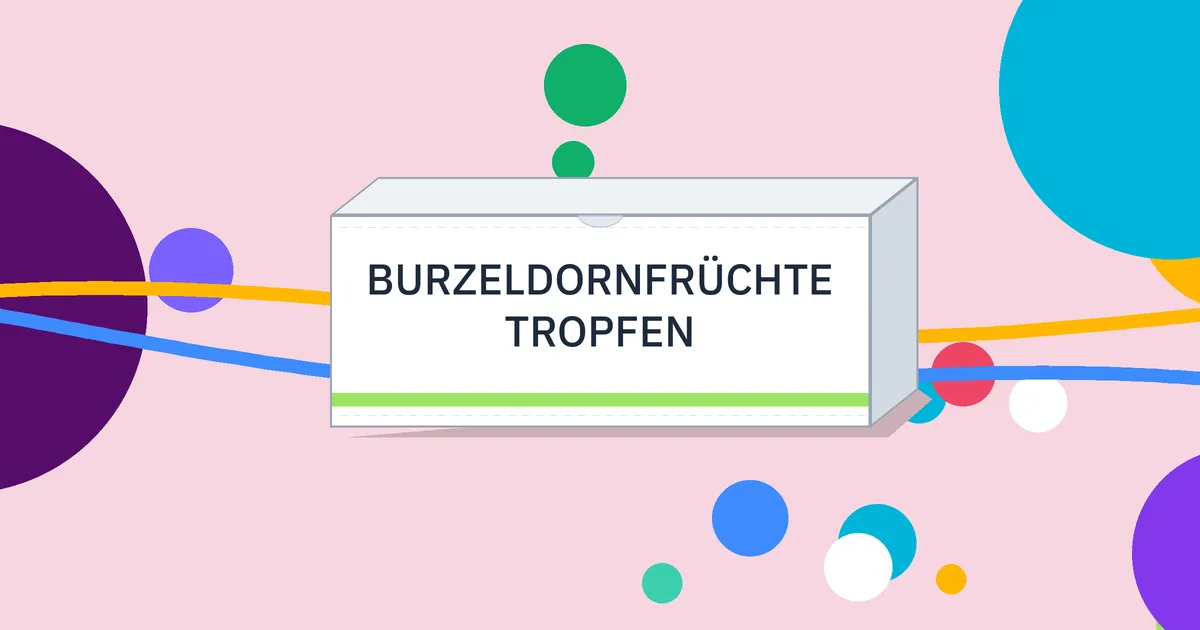 Symbolbild: Packung mit der Aufschrift BURZELDORNFRÜCHTE TROPFEN (PZN 14283355) – Verfügbarkeit und Bezug in Apotheken in Frankfurt am Main
