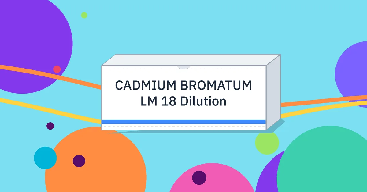 Symbolbild: Packung mit der Aufschrift CADMIUM BROMATUM LM 18 Dilution (PZN 12797908) – Verfügbarkeit und Bezug in Apotheken in Frankfurt am Main