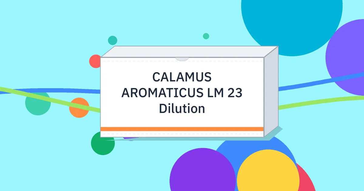 Symbolbild: Packung mit der Aufschrift CALAMUS AROMATICUS LM 23 Dilution (PZN 13404957) – Verfügbarkeit und Bezug in Apotheken in Frankfurt am Main