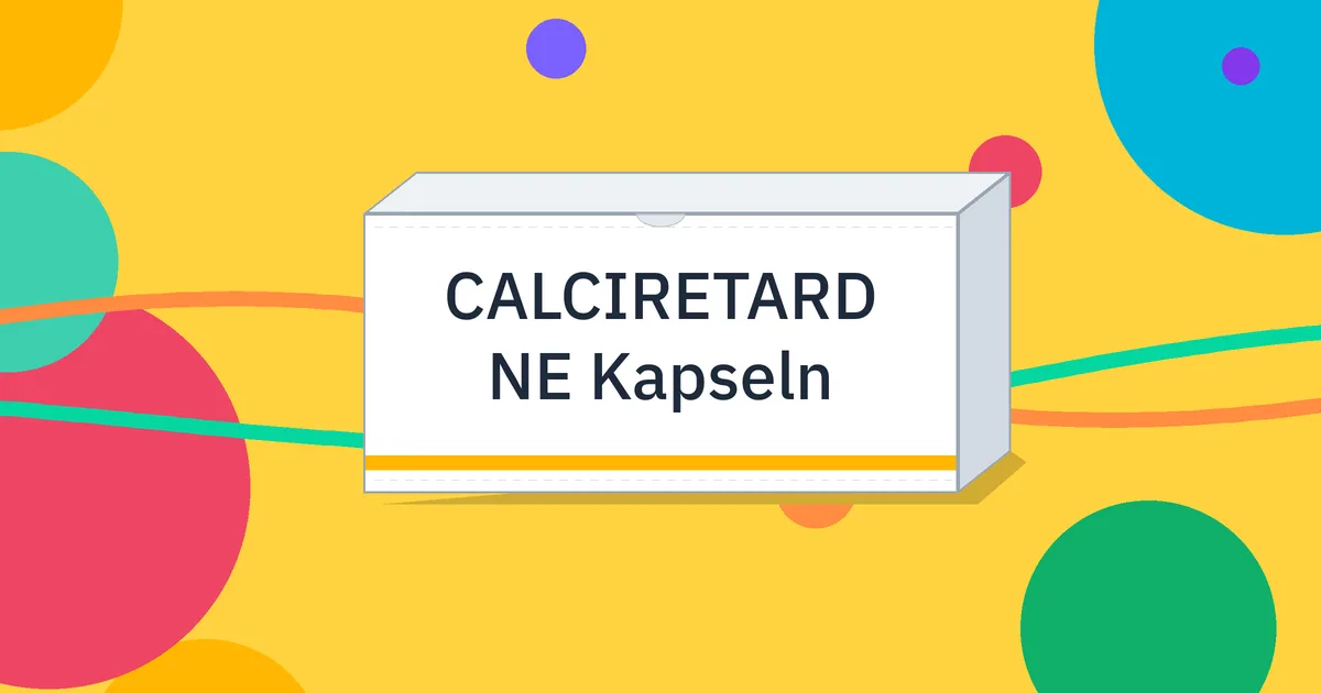 Symbolbild: Packung mit der Aufschrift CALCIRETARD NE Kapseln (PZN 18084055) – Verfügbarkeit und Bezug in Apotheken in Frankfurt am Main