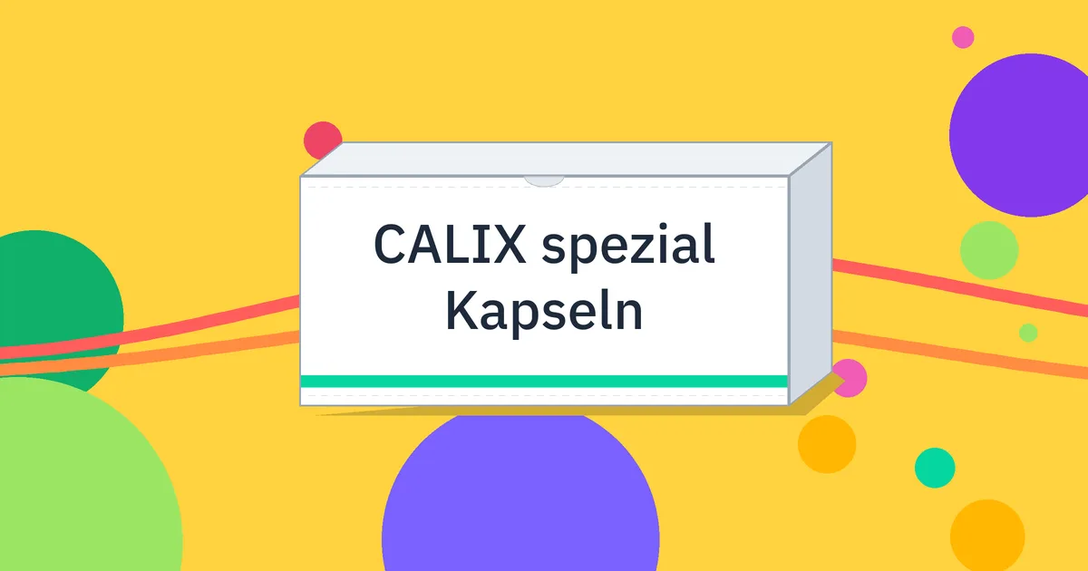 Symbolbild: Packung mit der Aufschrift CALIX spezial Kapseln (PZN 01094782) – Verfügbarkeit und Bezug in Apotheken in Frankfurt am Main
