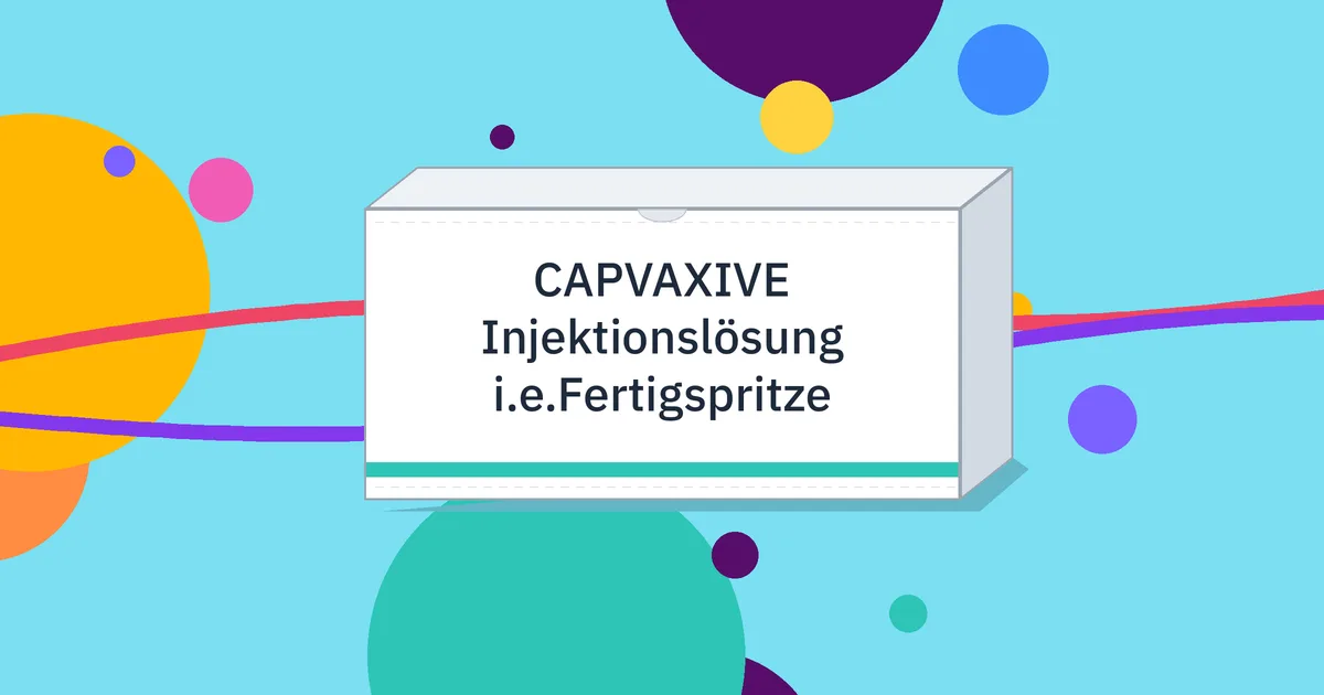Symbolbild: Packung mit der Aufschrift CAPVAXIVE Injektionslösung i.e.Fertigspritze (PZN 19748066) – Verfügbarkeit und Bezug in Apotheken in Frankfurt am Main