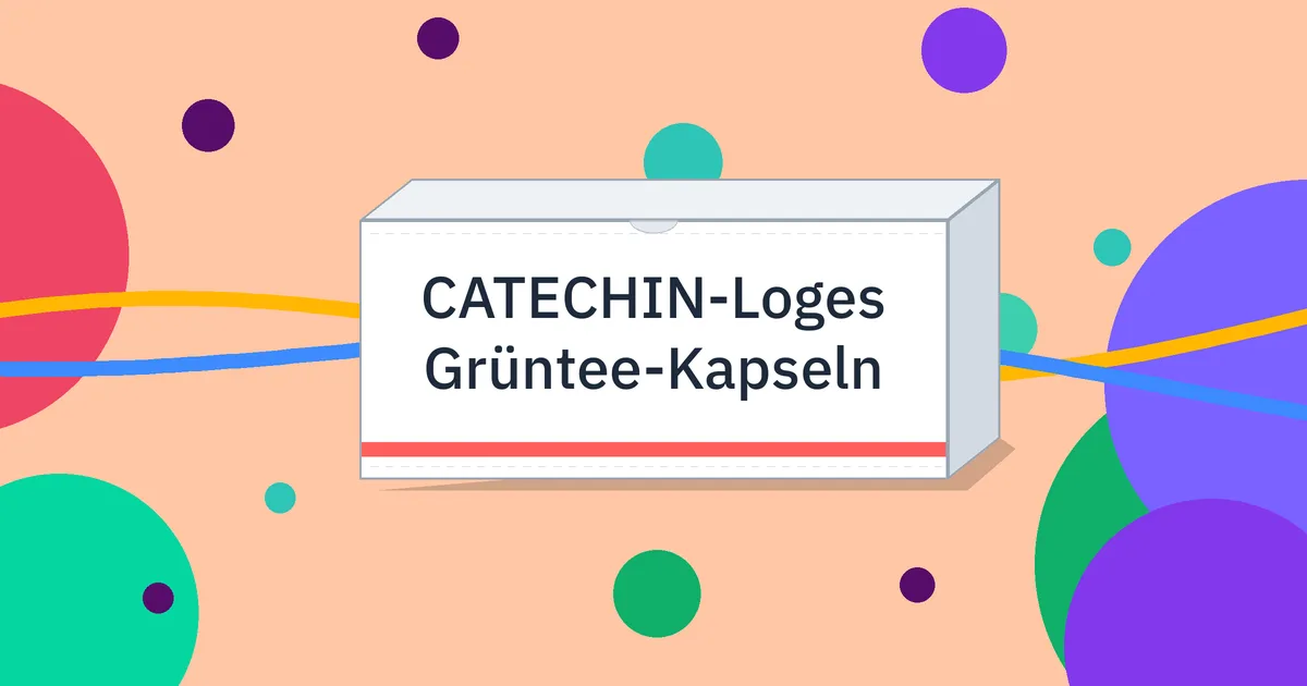 Symbolbild: Packung mit der Aufschrift CATECHIN-Loges Grüntee-Kapseln (PZN 16887790) – Verfügbarkeit und Bezug in Apotheken in Frankfurt am Main