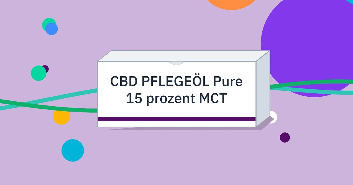 Symbolbild: Packung mit der Aufschrift CBD PFLEGEÖL Pure 15 prozent MCT (PZN 18654133) – Verfügbarkeit und Bezug in Apotheken in Frankfurt am Main