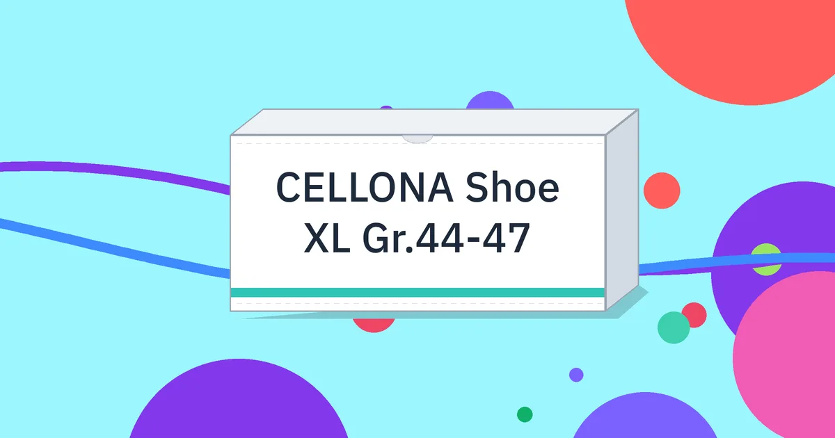 Symbolbild: Packung mit der Aufschrift CELLONA Shoe XL Gr.44-47 (PZN 03901548) – Verfügbarkeit und Bezug in Apotheken in Frankfurt am Main