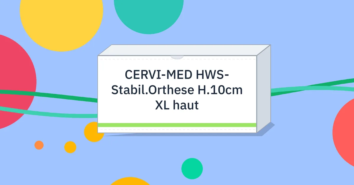 Symbolbild: Packung mit der Aufschrift CERVI-MED HWS-Stabil.Orthese H.10cm XL haut (PZN 20304860) – Verfügbarkeit und Bezug in Apotheken in Frankfurt am Main