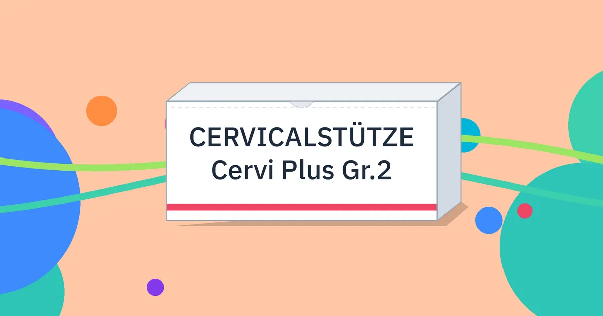 Symbolbild: Packung mit der Aufschrift CERVICALSTÜTZE Cervi Plus Gr.2 (PZN 02885617) – Verfügbarkeit und Bezug in Apotheken in Frankfurt am Main