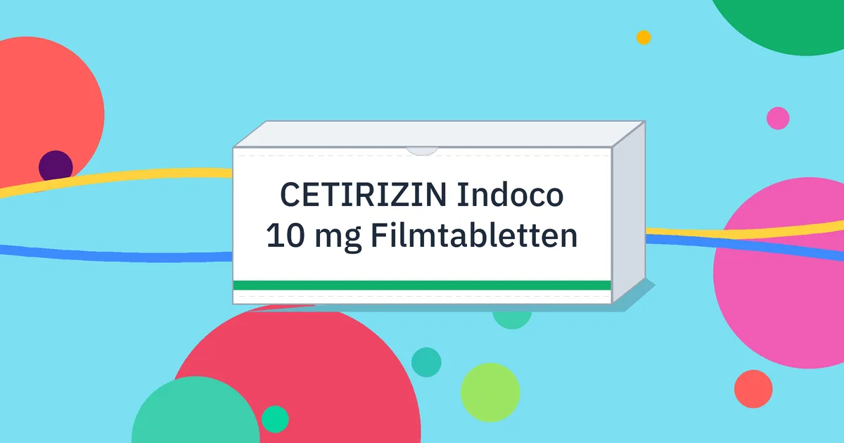 Symbolbild: Packung mit der Aufschrift CETIRIZIN Indoco 10 mg Filmtabletten (PZN 18725086) – Verfügbarkeit und Bezug in Apotheken in Frankfurt am Main