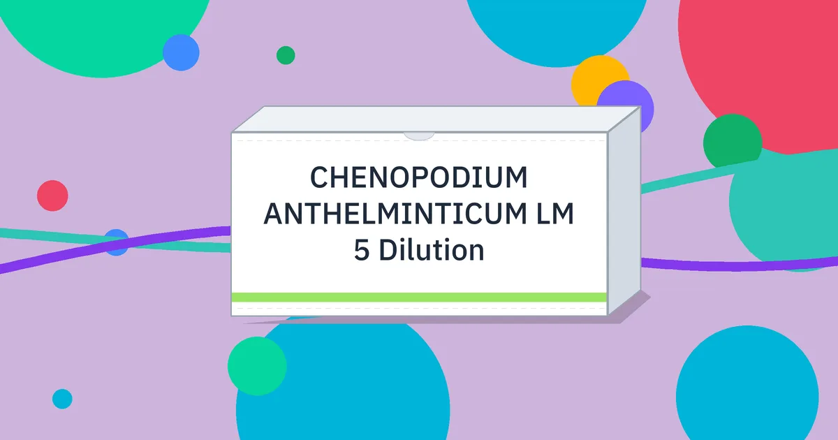 Symbolbild: Packung mit der Aufschrift CHENOPODIUM ANTHELMINTICUM LM 5 Dilution (PZN 13440746) – Verfügbarkeit und Bezug in Apotheken in Frankfurt am Main
