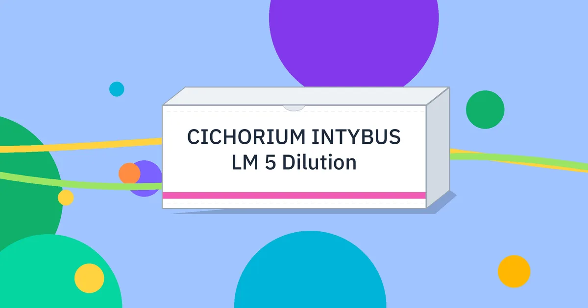 Symbolbild: Packung mit der Aufschrift CICHORIUM INTYBUS LM 5 Dilution (PZN 13445873) – Verfügbarkeit und Bezug in Apotheken in Frankfurt am Main