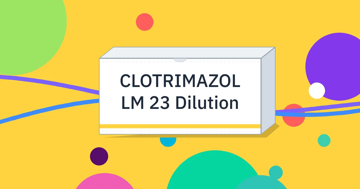 Symbolbild: Packung mit der Aufschrift CLOTRIMAZOL LM 23 Dilution (PZN 12822776) – Verfügbarkeit und Bezug in Apotheken in Frankfurt am Main