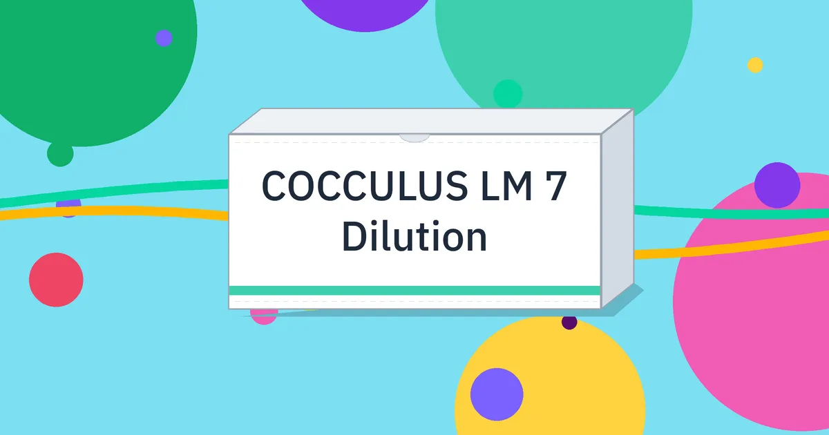Symbolbild: Packung mit der Aufschrift COCCULUS LM 7 Dilution (PZN 12824901) – Verfügbarkeit und Bezug in Apotheken in Frankfurt am Main