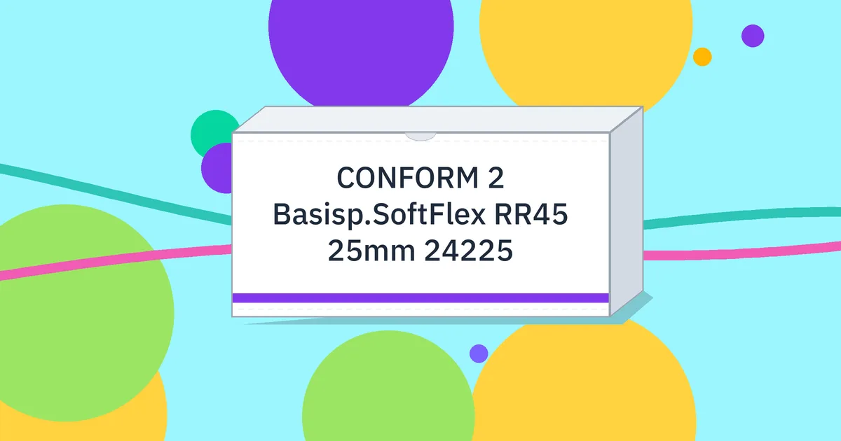 Symbolbild: Packung mit der Aufschrift CONFORM 2 Basisp.SoftFlex RR45 25mm 24225 (PZN 00915136) – Verfügbarkeit und Bezug in Apotheken in Frankfurt am Main