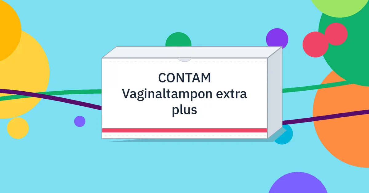 Symbolbild: Packung mit der Aufschrift CONTAM Vaginaltampon extra plus (PZN 02518652) – Verfügbarkeit und Bezug in Apotheken in Frankfurt am Main