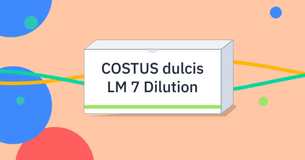 Symbolbild: Packung mit der Aufschrift COSTUS dulcis LM 7 Dilution (PZN 13454872) – Verfügbarkeit und Bezug in Apotheken in Frankfurt am Main