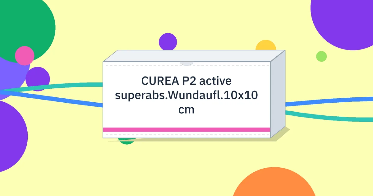 Symbolbild: Packung mit der Aufschrift CUREA P2 active superabs.Wundaufl.10x10 cm (PZN 15817652) – Verfügbarkeit und Bezug in Apotheken in Frankfurt am Main