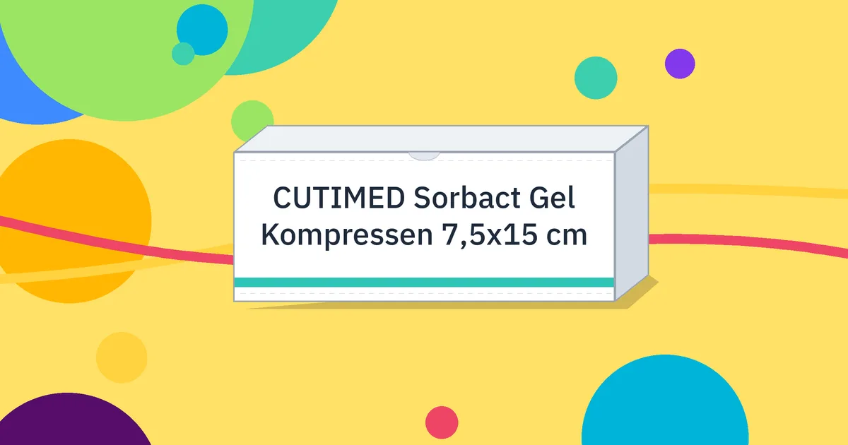 Symbolbild: Packung mit der Aufschrift CUTIMED Sorbact Gel Kompressen 7,5x15 cm (PZN 12505923) – Verfügbarkeit und Bezug in Apotheken in Frankfurt am Main
