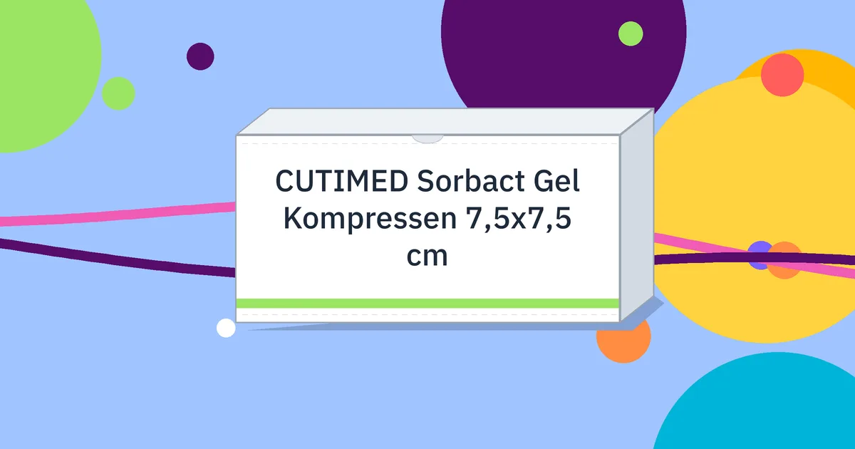 Symbolbild: Packung mit der Aufschrift CUTIMED Sorbact Gel Kompressen 7,5x7,5 cm (PZN 20228691) – Verfügbarkeit und Bezug in Apotheken in Frankfurt am Main