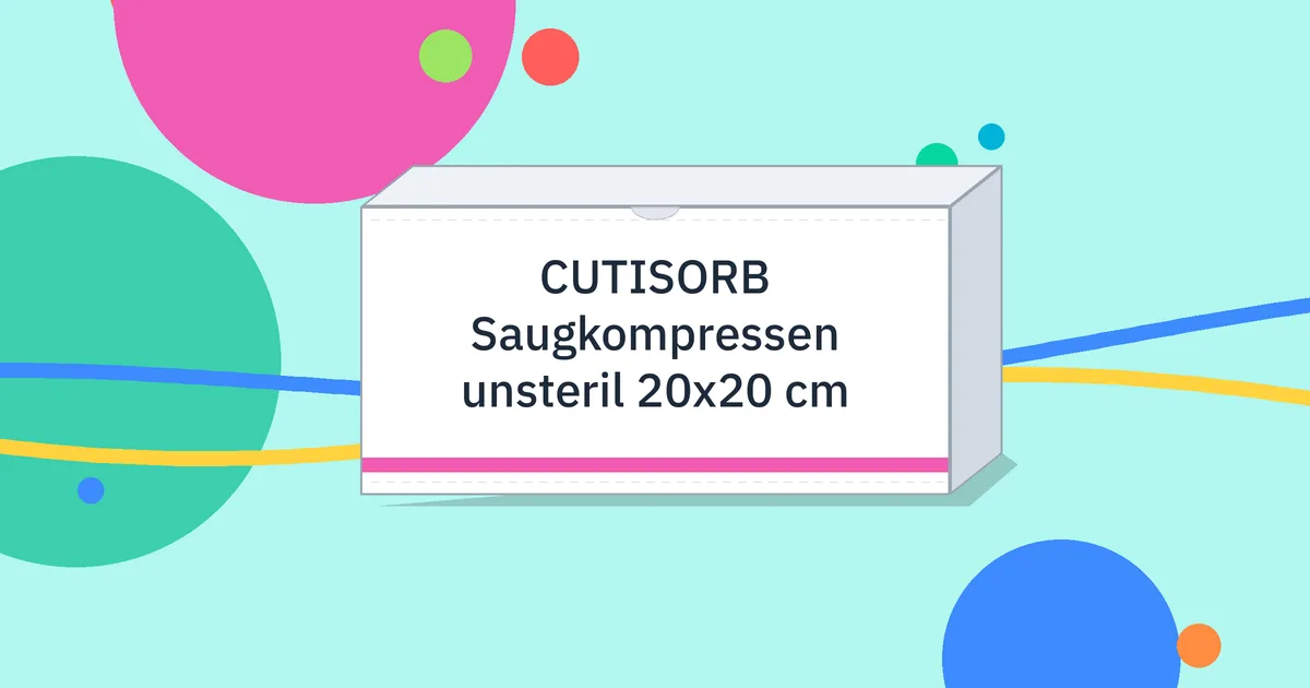 Symbolbild: Packung mit der Aufschrift CUTISORB Saugkompressen unsteril 20x20 cm (PZN 02536928) – Verfügbarkeit und Bezug in Apotheken in Frankfurt am Main