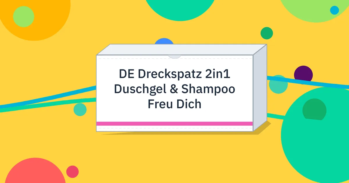 Symbolbild: Packung mit der Aufschrift DE Dreckspatz 2in1 Duschgel & Shampoo Freu Dich (PZN 19495062) – Verfügbarkeit und Bezug in Apotheken in Frankfurt am Main