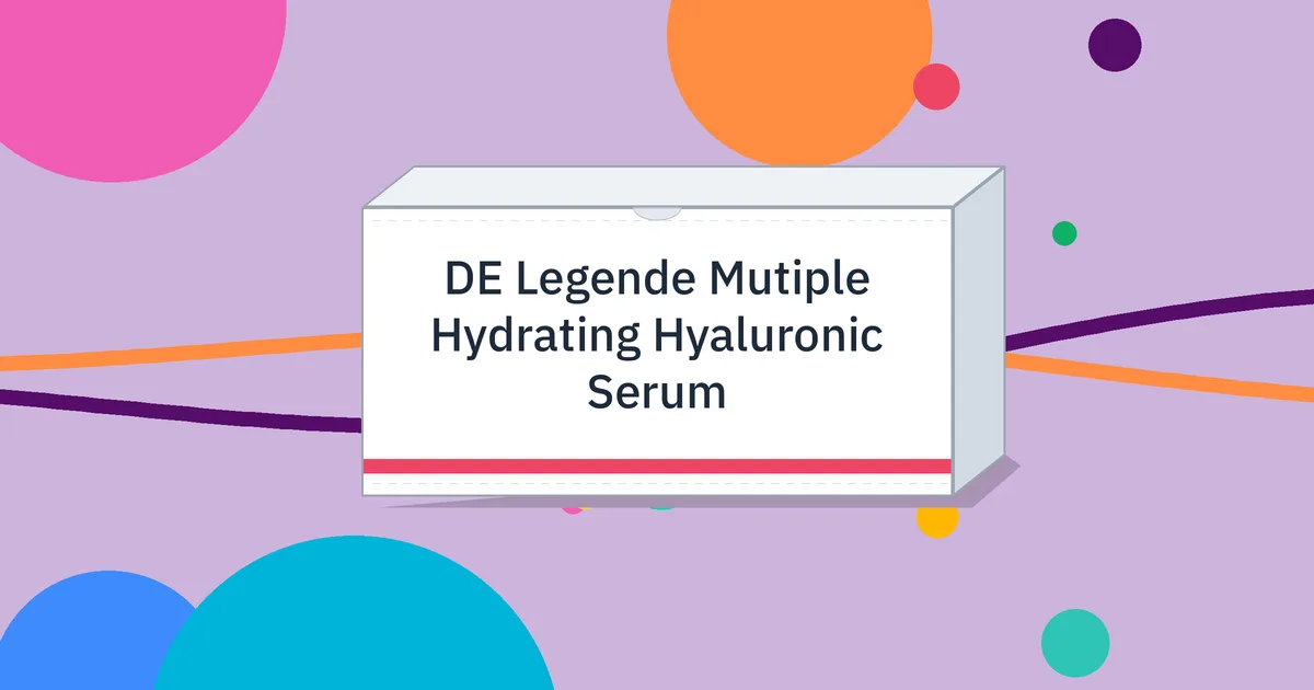 Symbolbild: Packung mit der Aufschrift DE Legende Mutiple Hydrating Hyaluronic Serum (PZN 19126904) – Verfügbarkeit und Bezug in Apotheken in Frankfurt am Main