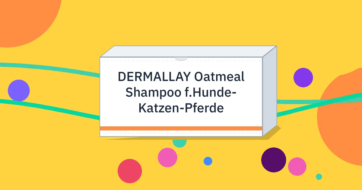 Symbolbild: Packung mit der Aufschrift DERMALLAY Oatmeal Shampoo f.Hunde-Katzen-Pferde (PZN 16627770) – Verfügbarkeit und Bezug in Apotheken in Frankfurt am Main