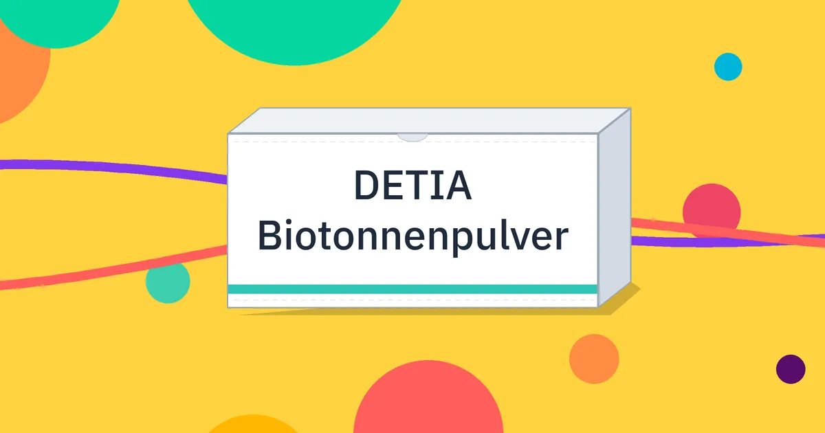 Symbolbild: Packung mit der Aufschrift DETIA Biotonnenpulver (PZN 04885952) – Verfügbarkeit und Bezug in Apotheken in Frankfurt am Main