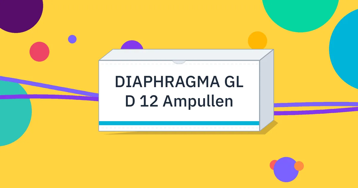 Symbolbild: Packung mit der Aufschrift DIAPHRAGMA GL D 12 Ampullen (PZN 02916884) – Verfügbarkeit und Bezug in Apotheken in Frankfurt am Main