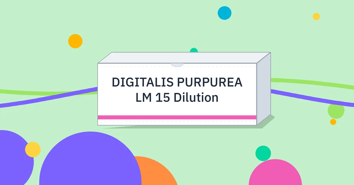 Symbolbild: Packung mit der Aufschrift DIGITALIS PURPUREA LM 15 Dilution (PZN 12842224) – Verfügbarkeit und Bezug in Apotheken in Frankfurt am Main