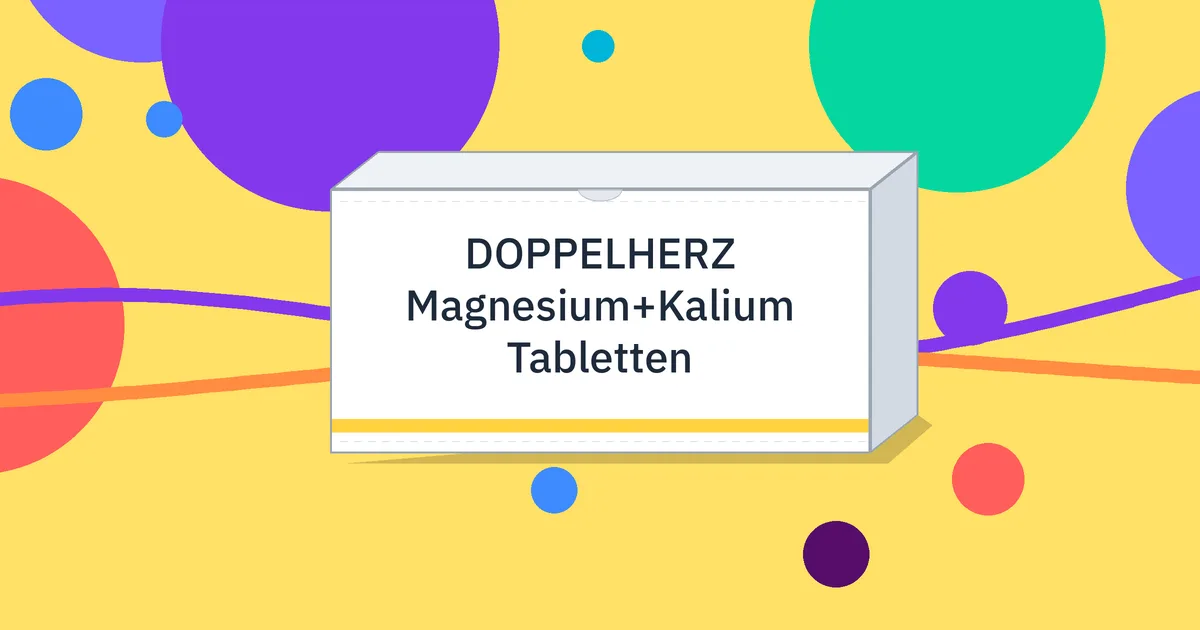 Symbolbild: Packung mit der Aufschrift DOPPELHERZ Magnesium+Kalium Tabletten (PZN 11692343) – Verfügbarkeit und Bezug in Apotheken in Frankfurt am Main