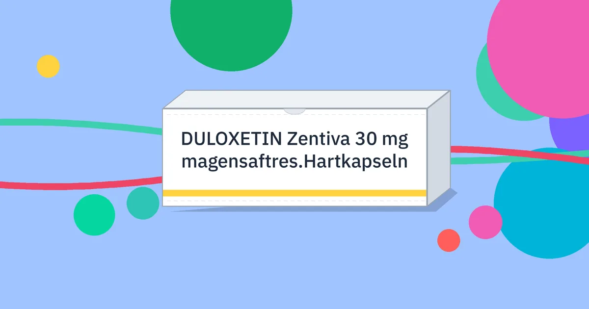 Symbolbild: Packung mit der Aufschrift DULOXETIN Zentiva 30 mg magensaftres.Hartkapseln (PZN 16749929) – Verfügbarkeit und Bezug in Apotheken in Frankfurt am Main