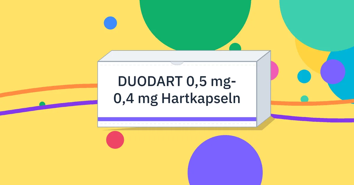 Symbolbild: Packung mit der Aufschrift DUODART 0,5 mg-0,4 mg Hartkapseln (PZN 09750091) – Verfügbarkeit und Bezug in Apotheken in Frankfurt am Main