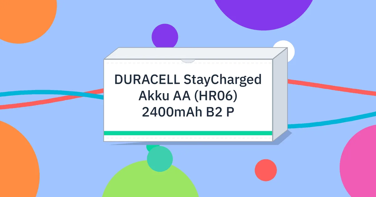 Symbolbild: Packung mit der Aufschrift DURACELL StayCharged Akku AA (HR06) 2400mAh B2 P (PZN 10256309) – Verfügbarkeit und Bezug in Apotheken in Frankfurt am Main