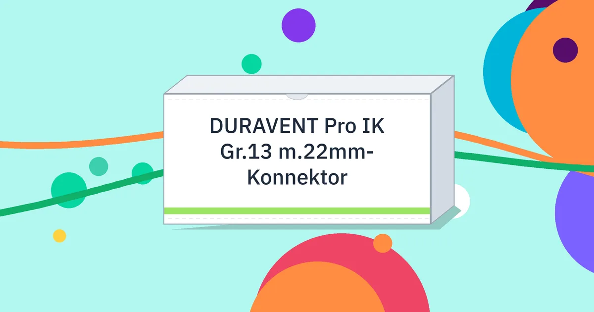 Symbolbild: Packung mit der Aufschrift DURAVENT Pro IK Gr.13 m.22mm-Konnektor (PZN 19244029) – Verfügbarkeit und Bezug in Apotheken in Frankfurt am Main