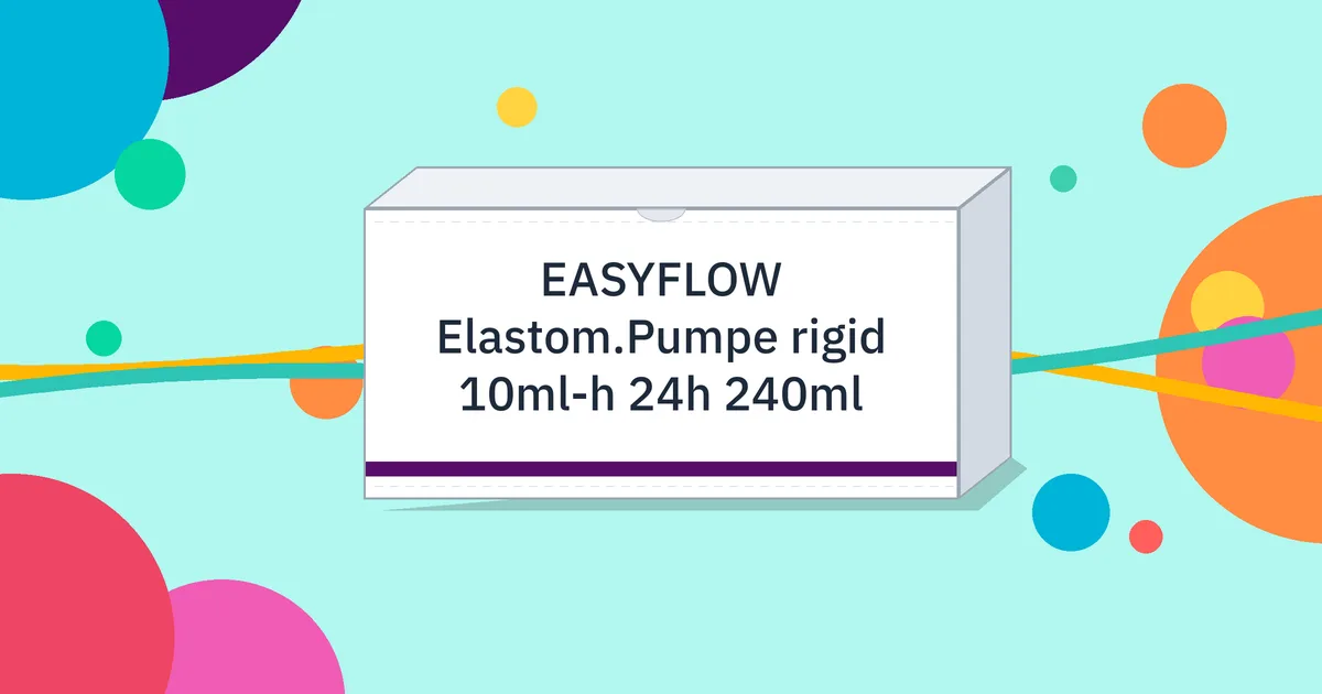 Symbolbild: Packung mit der Aufschrift EASYFLOW Elastom.Pumpe rigid 10ml-h 24h 240ml (PZN 19262665) – Verfügbarkeit und Bezug in Apotheken in Frankfurt am Main