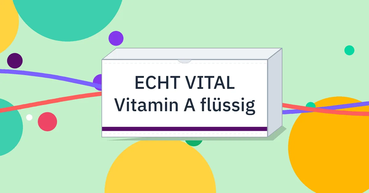 Symbolbild: Packung mit der Aufschrift ECHT VITAL Vitamin A flüssig (PZN 19112262) – Verfügbarkeit und Bezug in Apotheken in Frankfurt am Main