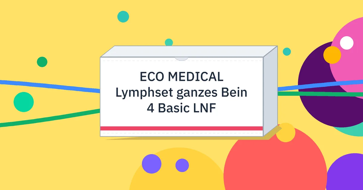 Symbolbild: Packung mit der Aufschrift ECO MEDICAL Lymphset ganzes Bein 4 Basic LNF (PZN 17154173) – Verfügbarkeit und Bezug in Apotheken in Frankfurt am Main