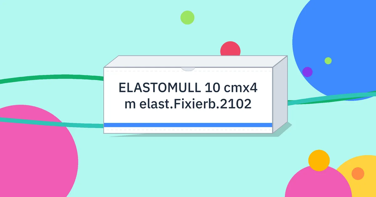 Symbolbild: Packung mit der Aufschrift ELASTOMULL 10 cmx4 m elast.Fixierb.2102 (PZN 13816789) – Verfügbarkeit und Bezug in Apotheken in Frankfurt am Main