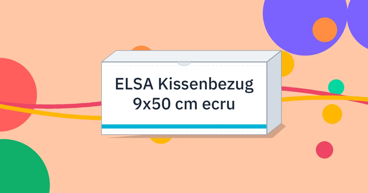 Symbolbild: Packung mit der Aufschrift ELSA Kissenbezug 9x50 cm ecru (PZN 06795874) – Verfügbarkeit und Bezug in Apotheken in Frankfurt am Main