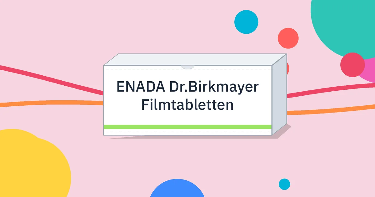 Symbolbild: Packung mit der Aufschrift ENADA Dr.Birkmayer Filmtabletten (PZN 04182498) – Verfügbarkeit und Bezug in Apotheken in Frankfurt am Main