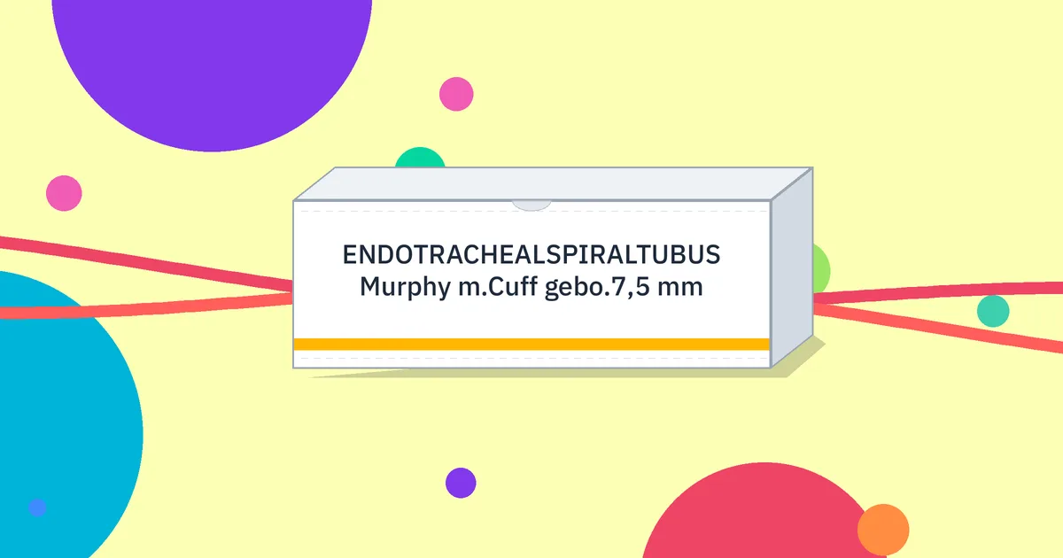 Symbolbild: Packung mit der Aufschrift ENDOTRACHEALSPIRALTUBUS Murphy m.Cuff gebo.7,5 mm (PZN 01295799) – Verfügbarkeit und Bezug in Apotheken in Frankfurt am Main
