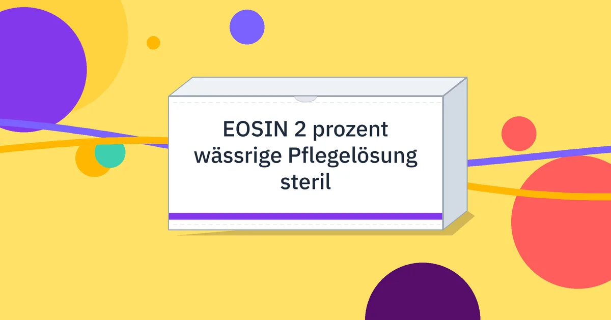 Symbolbild: Packung mit der Aufschrift EOSIN 2 prozent wässrige Pflegelösung steril (PZN 00631002) – Verfügbarkeit und Bezug in Apotheken in Frankfurt am Main