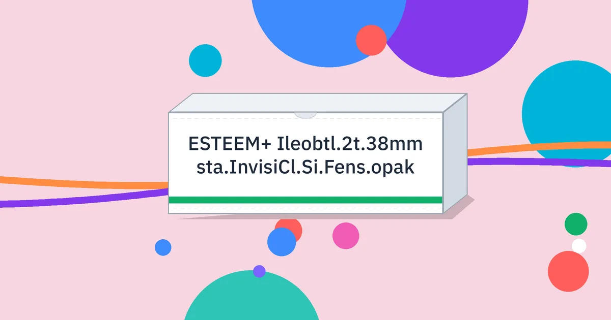 Symbolbild: Packung mit der Aufschrift ESTEEM+ Ileobtl.2t.38mm sta.InvisiCl.Si.Fens.opak (PZN 13507858) – Verfügbarkeit und Bezug in Apotheken in Frankfurt am Main