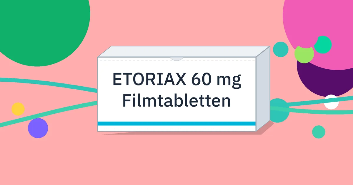 Symbolbild: Packung mit der Aufschrift ETORIAX 60 mg Filmtabletten (PZN 12653871) – Verfügbarkeit und Bezug in Apotheken in Frankfurt am Main