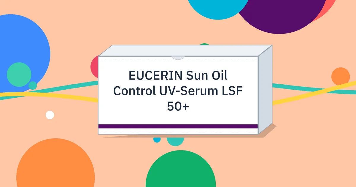 Symbolbild: Packung mit der Aufschrift EUCERIN Sun Oil Control UV-Serum LSF 50+ (PZN 20091068) – Verfügbarkeit und Bezug in Apotheken in Frankfurt am Main