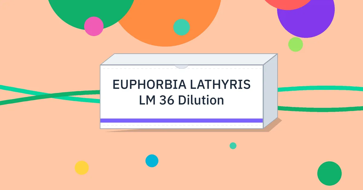 Symbolbild: Packung mit der Aufschrift EUPHORBIA LATHYRIS LM 36 Dilution (PZN 13482532) – Verfügbarkeit und Bezug in Apotheken in Frankfurt am Main