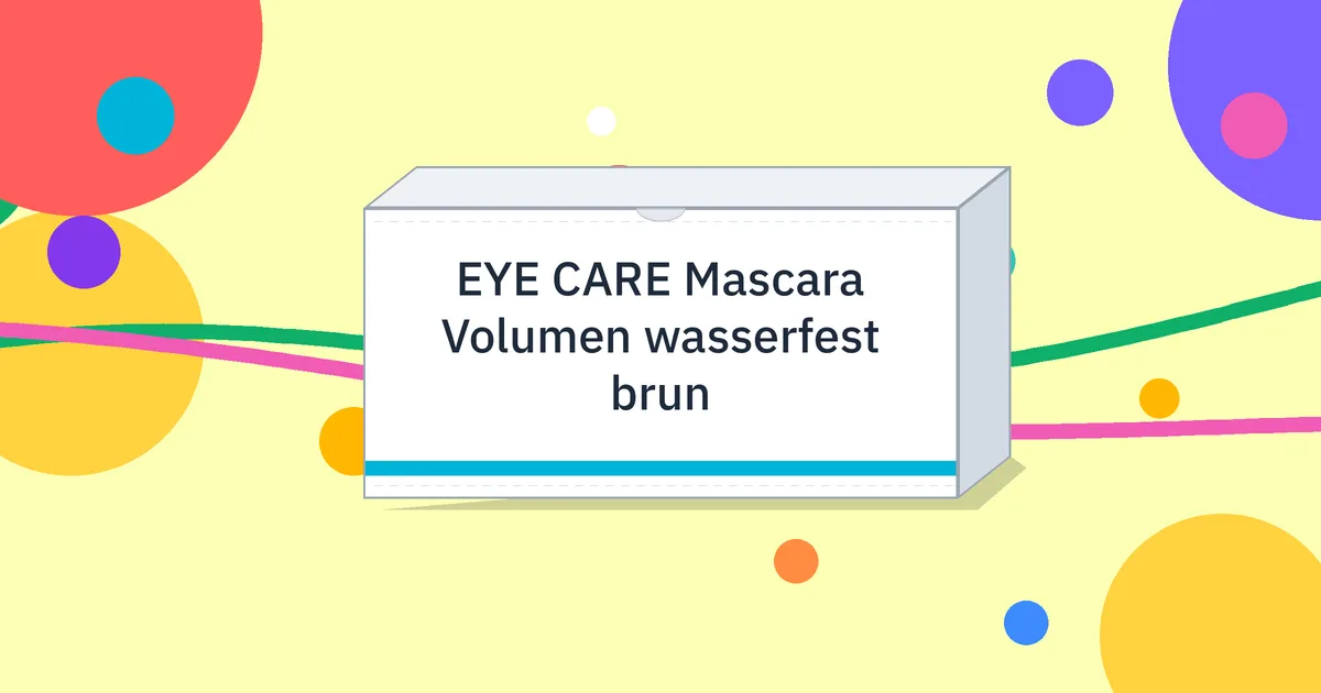 Symbolbild: Packung mit der Aufschrift EYE CARE Mascara Volumen wasserfest brun (PZN 12481890) – Verfügbarkeit und Bezug in Apotheken in Frankfurt am Main